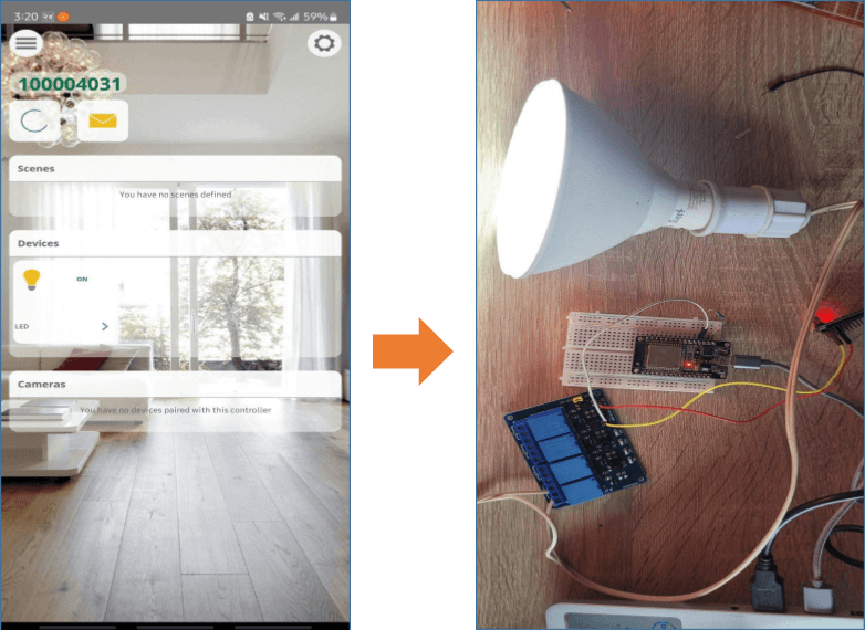 Controlling the Lamp from the App | EZLO PI Example Guide