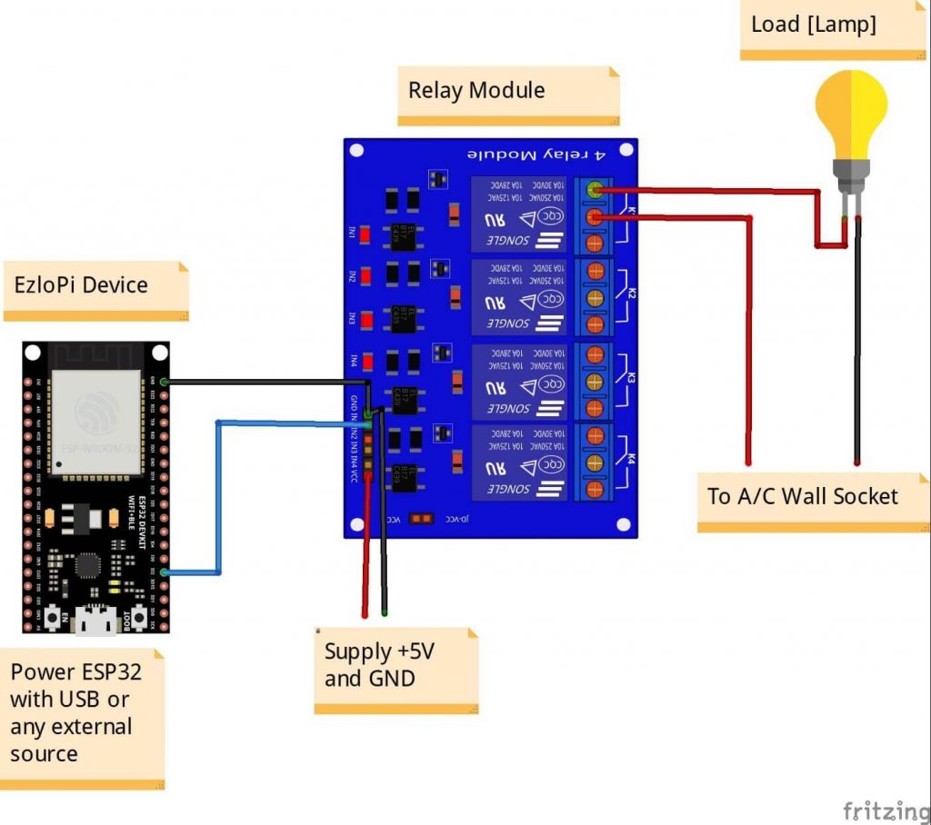 Relay Circuitry and Lamp Circuit Setup Guide | EZLO PI