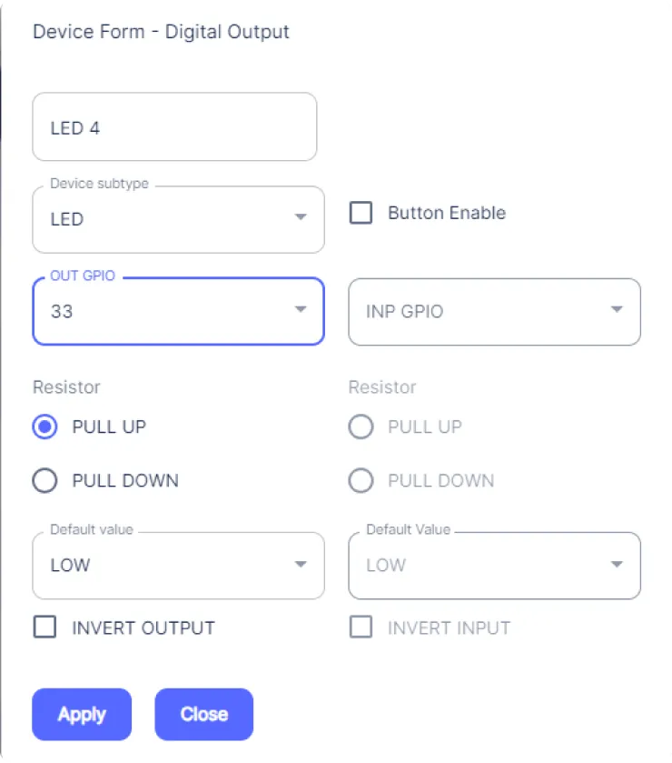 Meshbot implementation for controlling four LEDs using 1x4 keypad - EzloPi